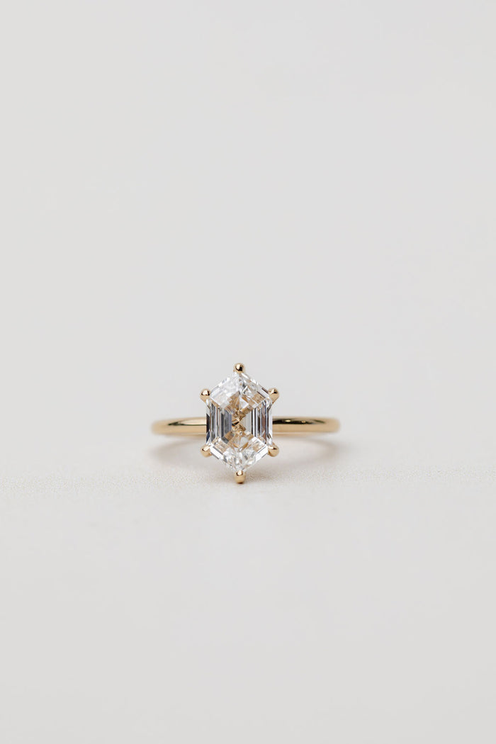 Hexagonal Diamond Solitaire Engagement Ring Harry and Co Jewellery