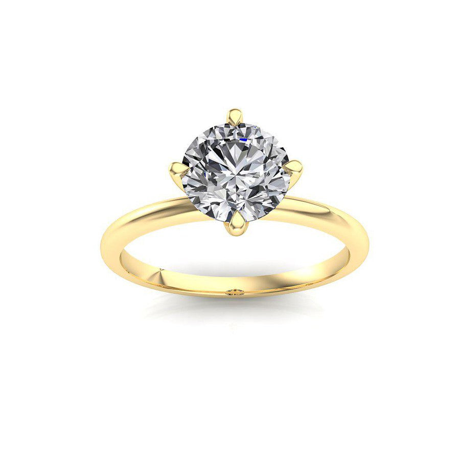 Round Brilliant Moissanite Compass Setting Engagement Ring